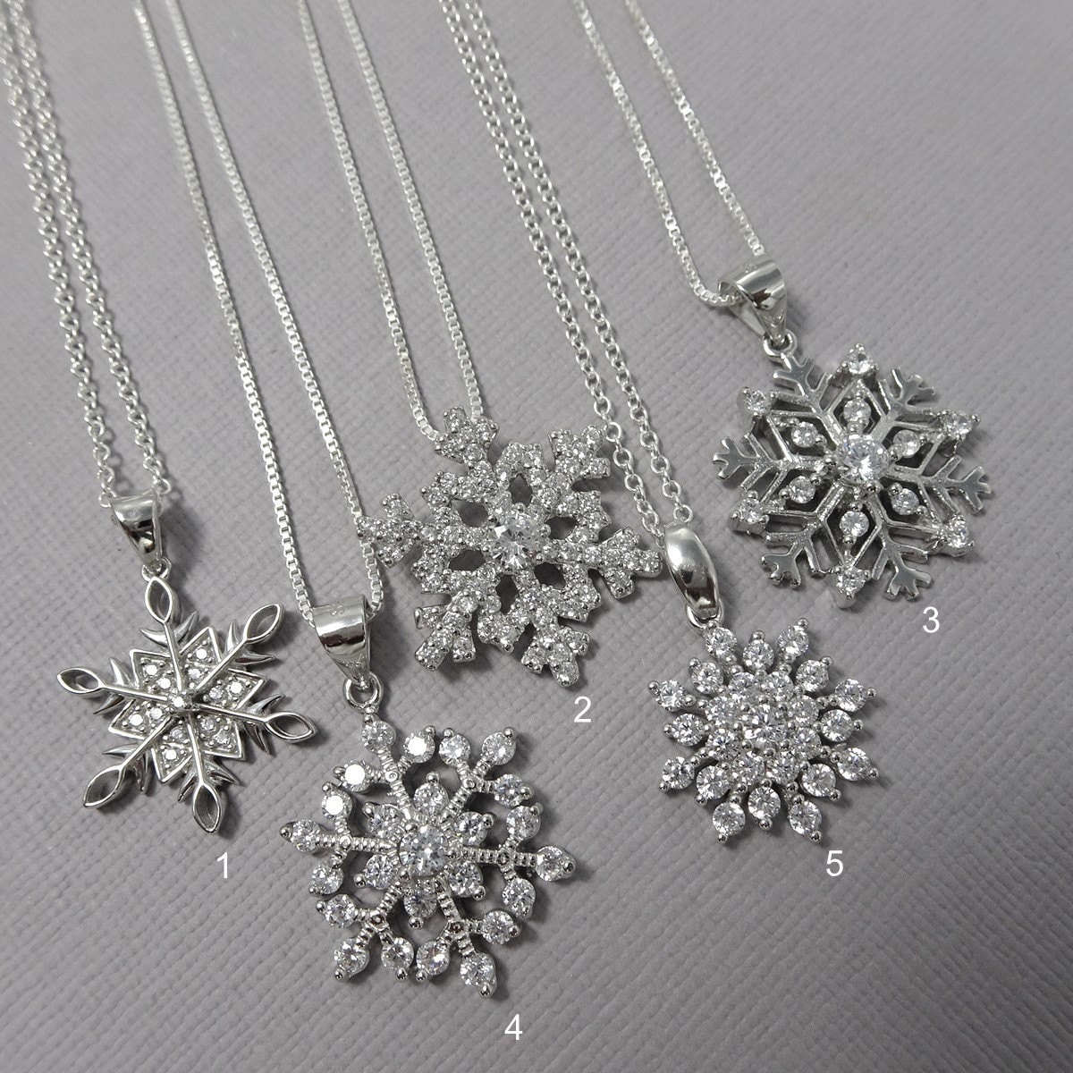 Snowflake Necklace, Sterling Silver Snowflake Necklace, Christmas Gift ...