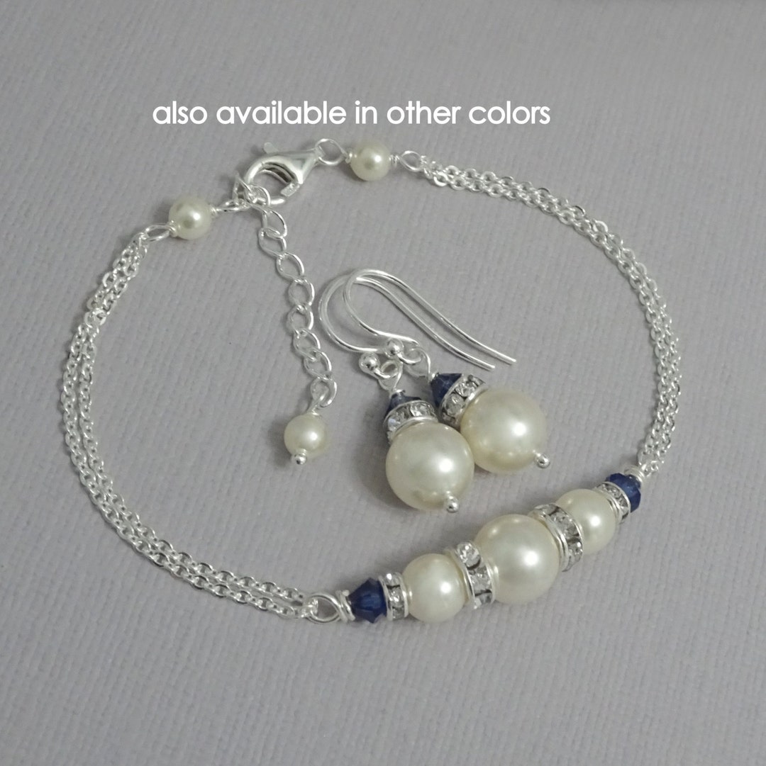 Dark Blue Bracelet Navy Wedding Bracelet Bridesmaid T Wedding