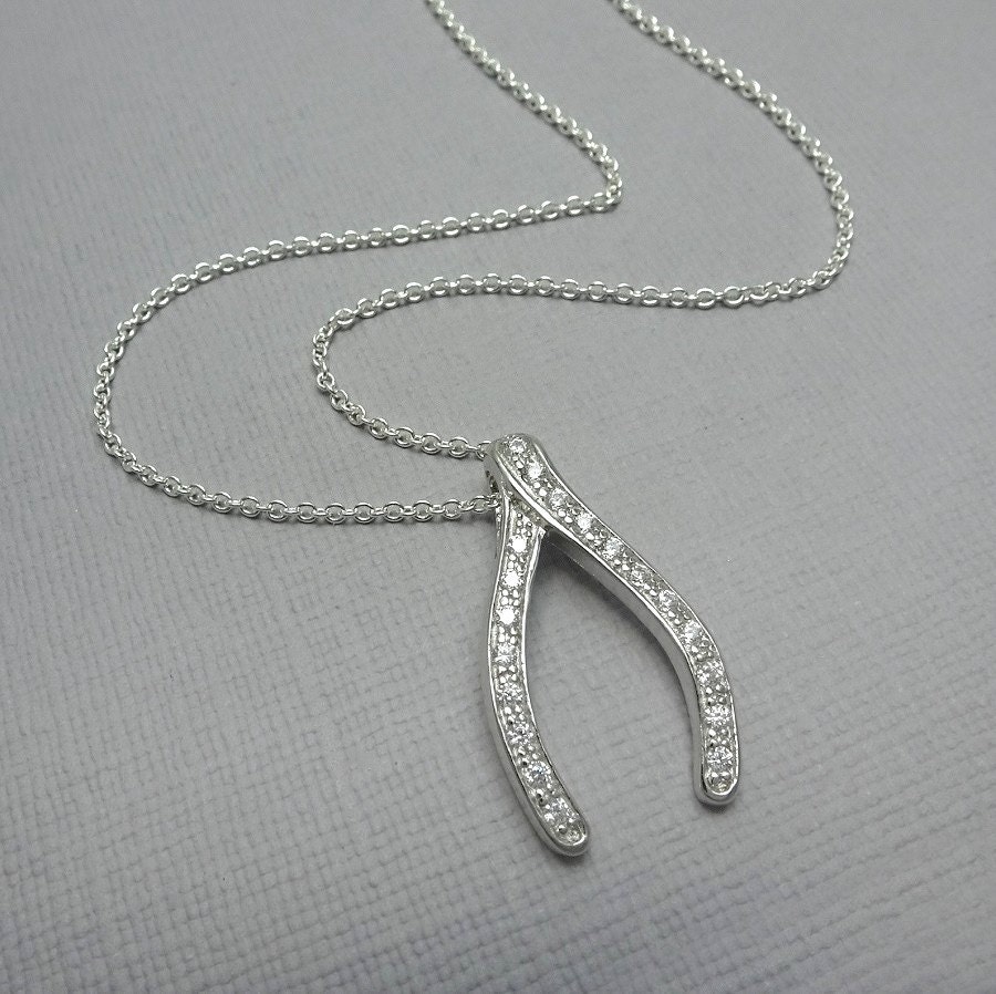Wishbone Necklace Sterling Silver Wishbone Necklace Wishbone - Etsy