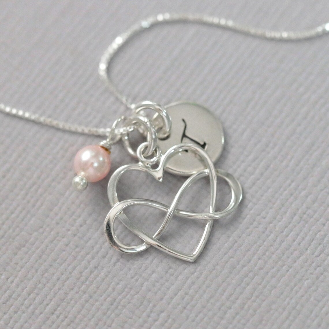 Sterling Silver Heart Infinity Necklace Sterling Silver Heart - Etsy