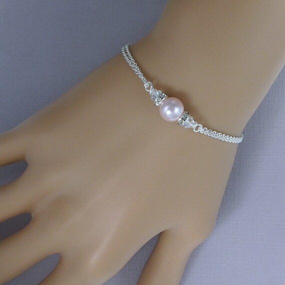 CUSTOM COLOR Light Pink Pearl Bracelet Light Pink Bracelet - Etsy Canada
