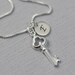 Personalized Sterling Silver Key Necklace, Custom Initial Key Necklace ...