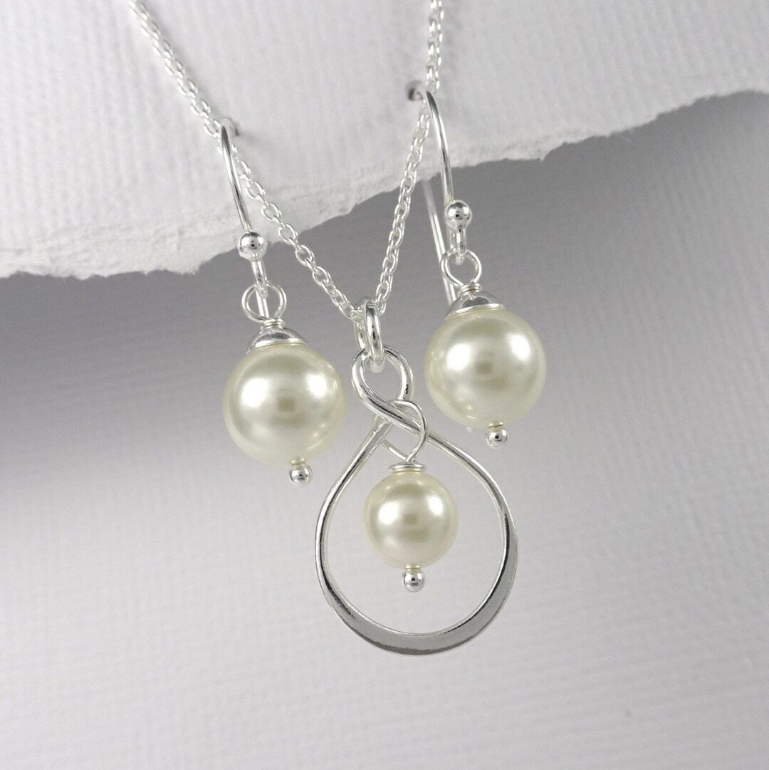 Infinity Jewelry Set, Infinity Necklace Set, Bridesmaid Necklace ...