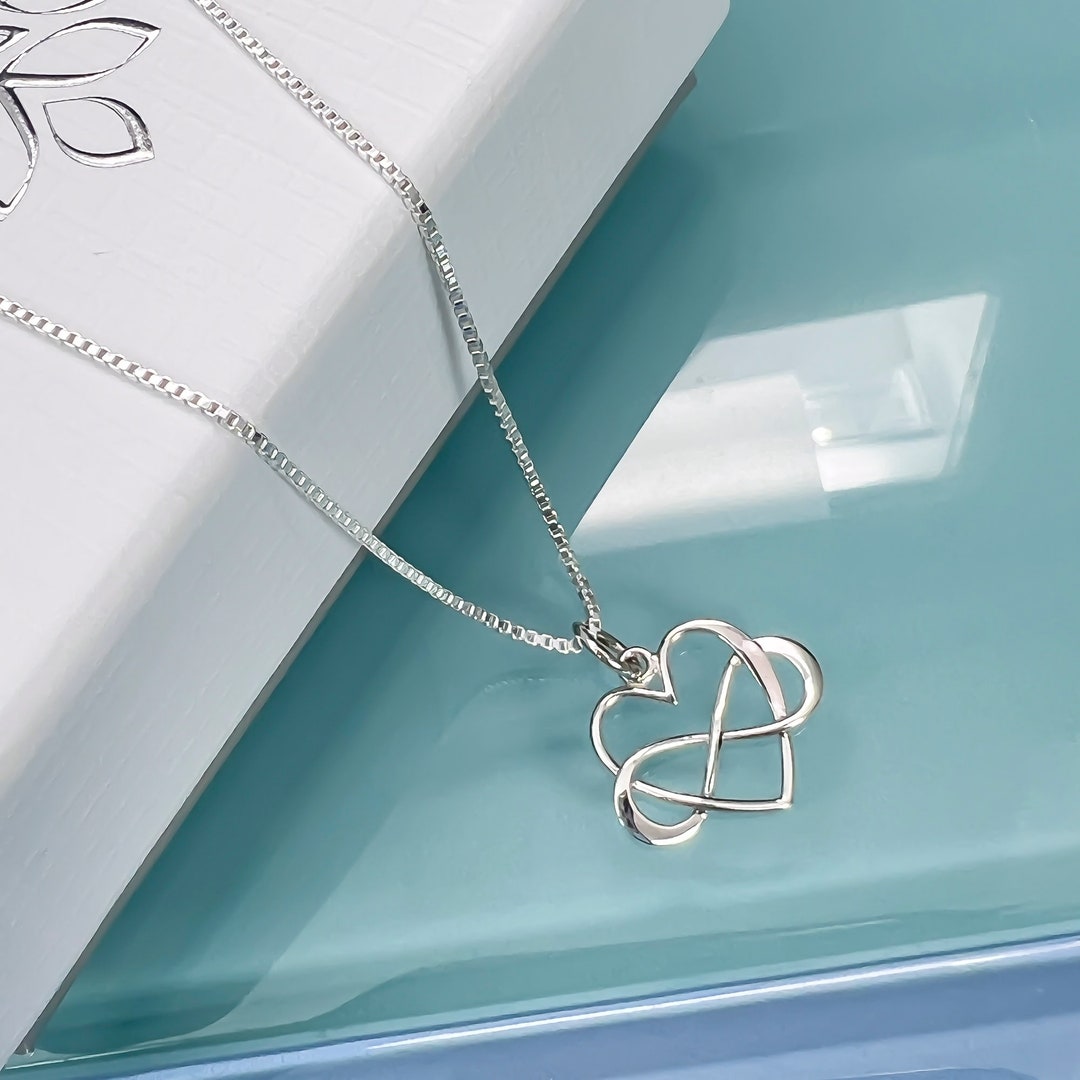 Tiny Sterling Silver Infinity Heart Necklace, Daughter Gift Necklace ...