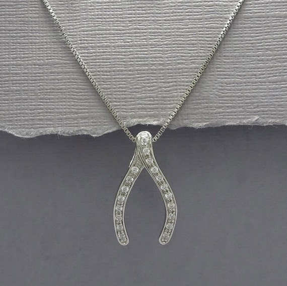 Wishbone Necklace Sterling Silver Wishbone Necklace Wishbone | Etsy