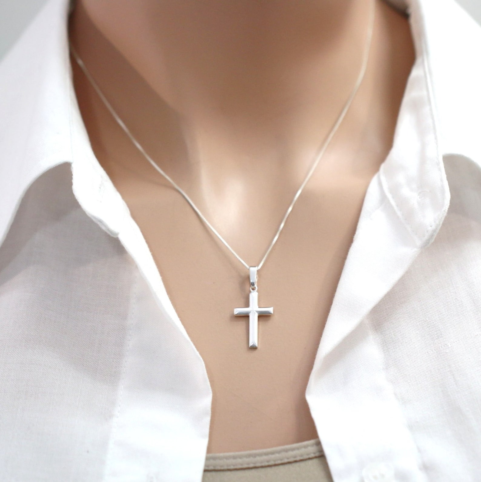 Cross Necklace Sterling Silver Cross Necklace Sterling - Etsy