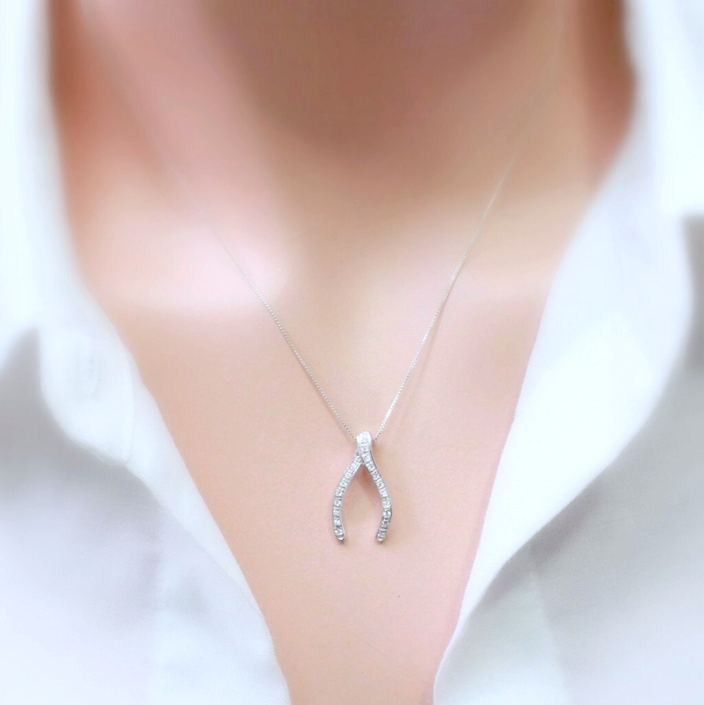 Wishbone Necklace Sterling Silver Wishbone Necklace Wishbone - Etsy