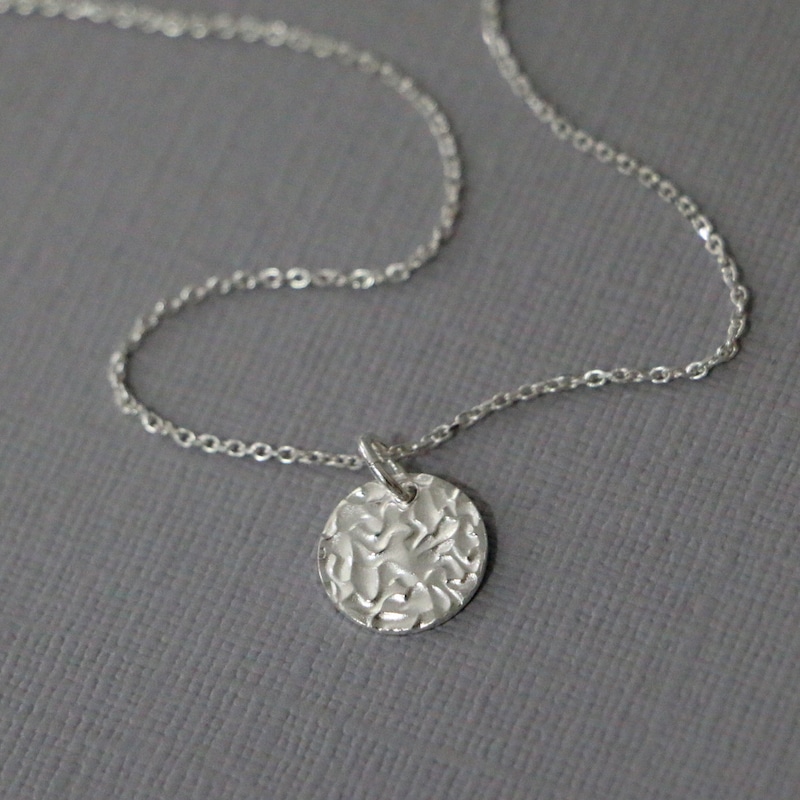 Silver Disc Necklace - Etsy