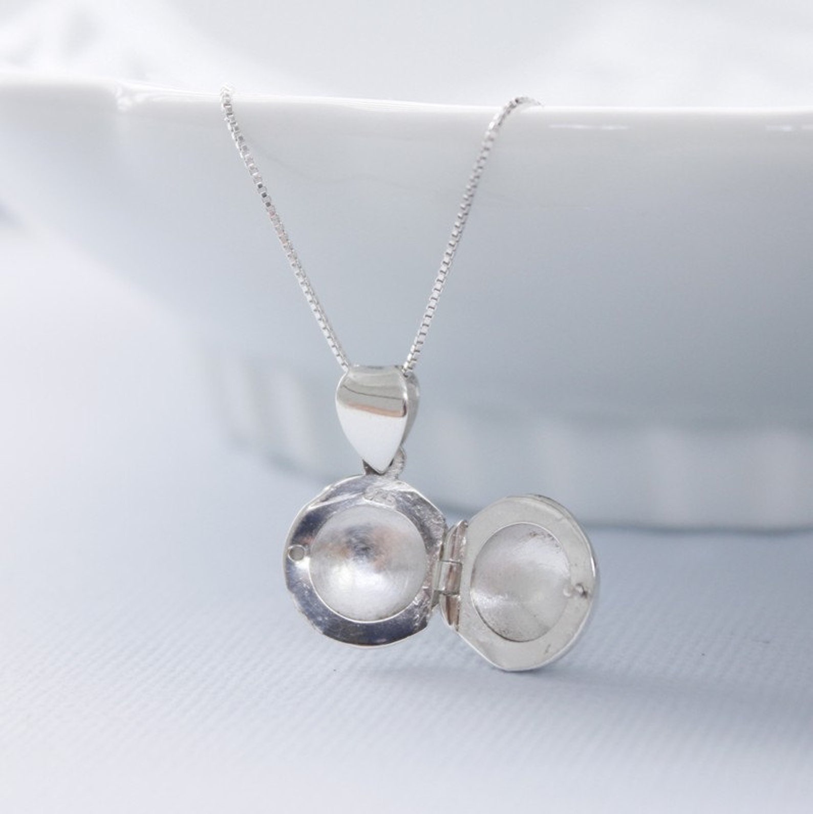 Sterling Silver Locket Necklace, Personalized Necklace Gift, Gift for ...