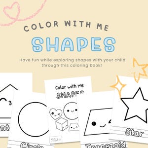 Color With Me: Shapes Digital Coloring Pages Kawaii Cute Coloring ...