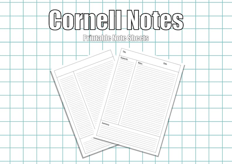 Cornell Notes Paper Printable, Cornell Method Student Note-taking ...