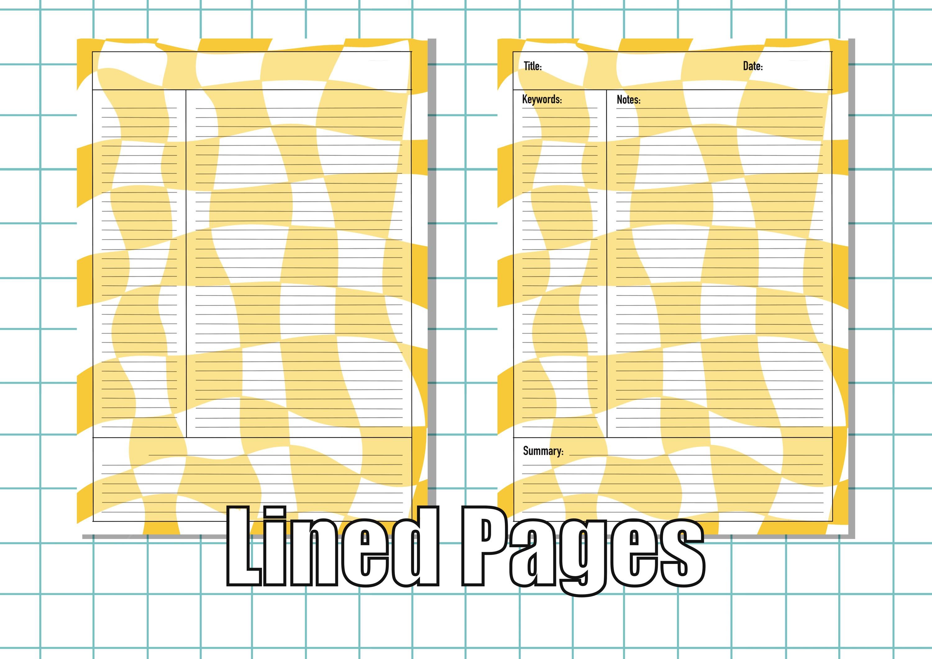Colourful Cornell Notes Paper Printable, Cornell Method Student Note ...