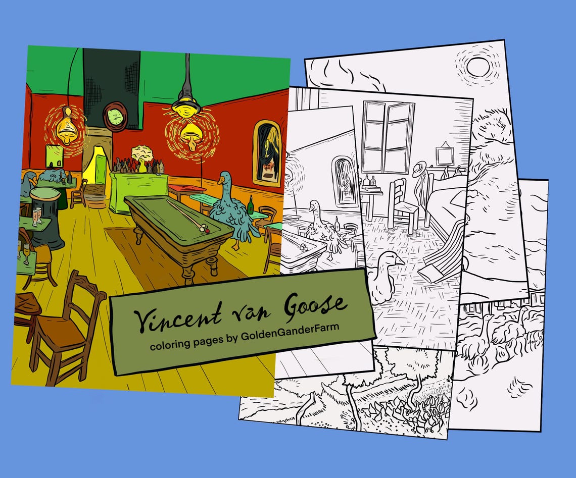 Vincent Van Goose Coloring Pages - Etsy