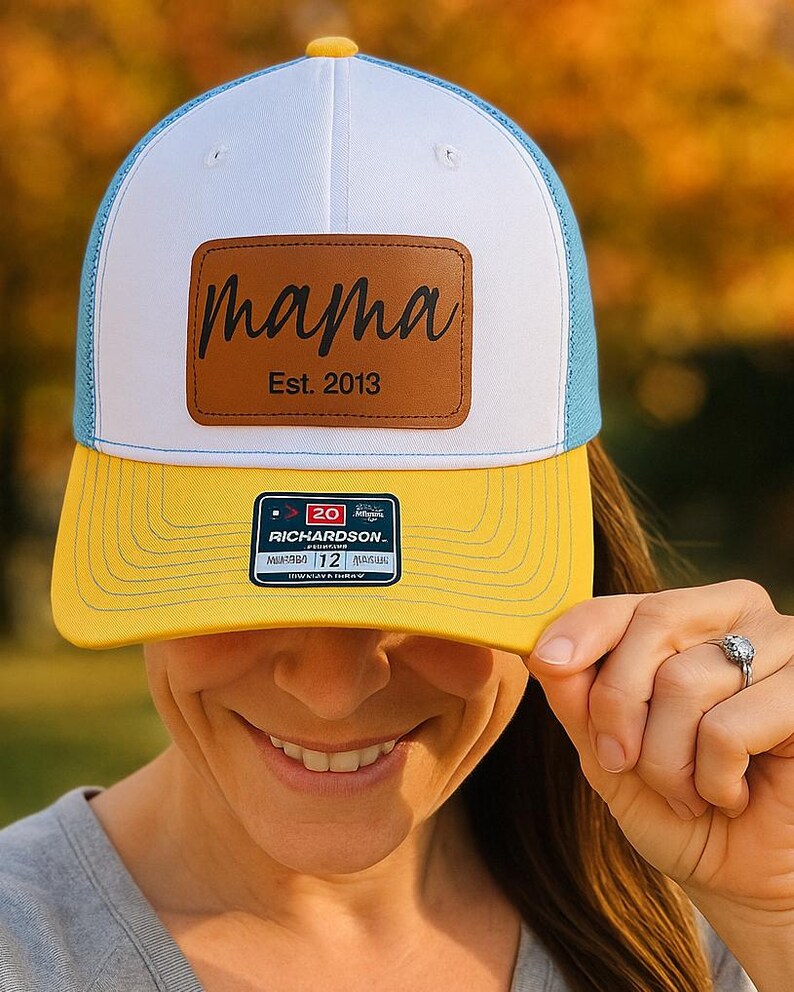 Papa Hat | Custom Leather Patch Trucker | Richardson 112 | the Man the ...