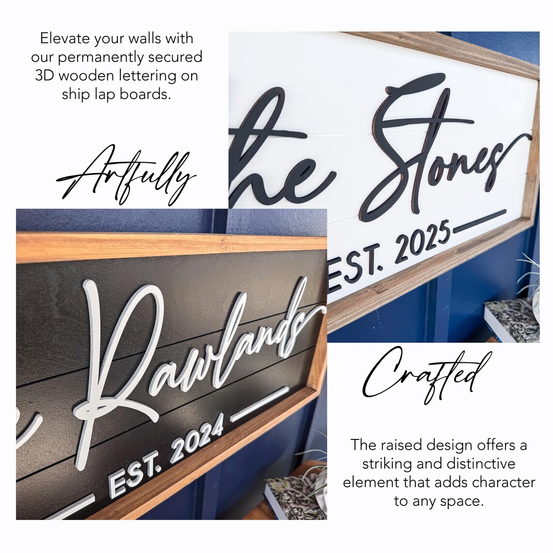 Custom Family Name Sign With Established Year | Personalized Wooden ...