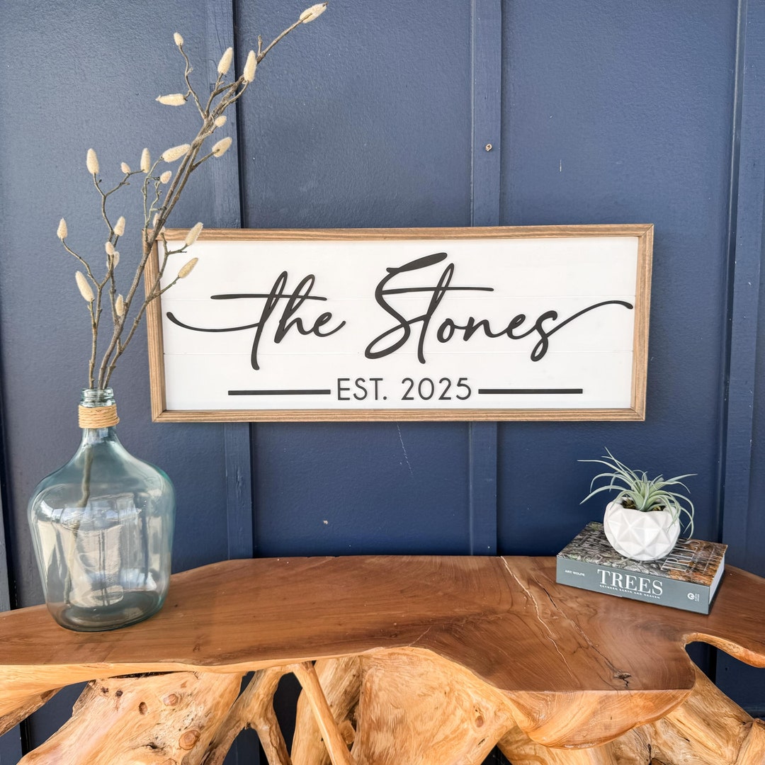 Personalized Wooden Sign | Last Name Sign | Family Name & Established ...