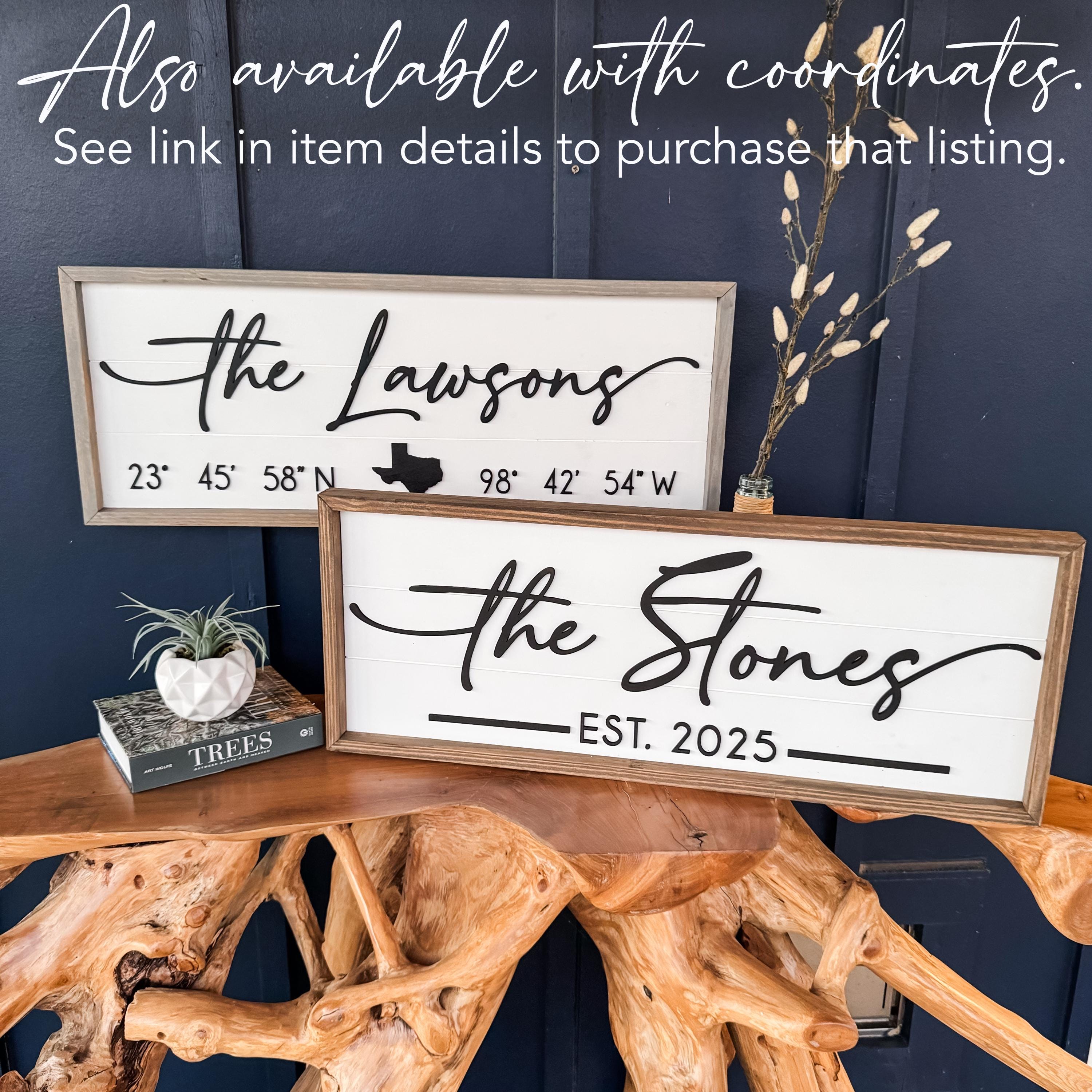 Custom Family Name Sign With Established Year | Personalized Wooden ...
