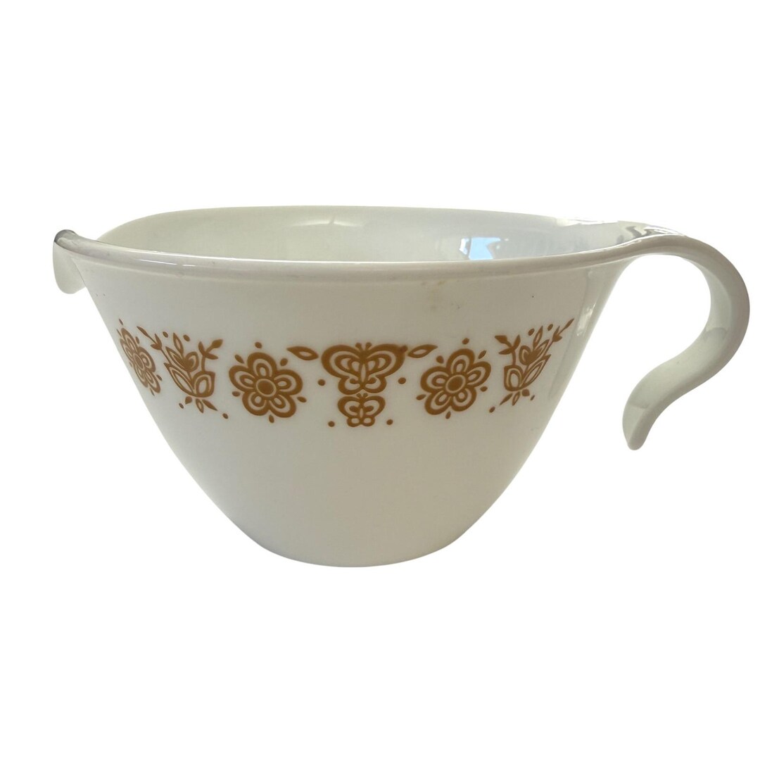 Vintage Corelle Butterfly Gold Creamer Milk Pitcher Corning USA Pyrex ...