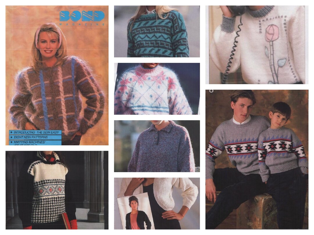Bond Knitting Machine Patterns for DK , Worsted Weight/ Aran and Bulky ...