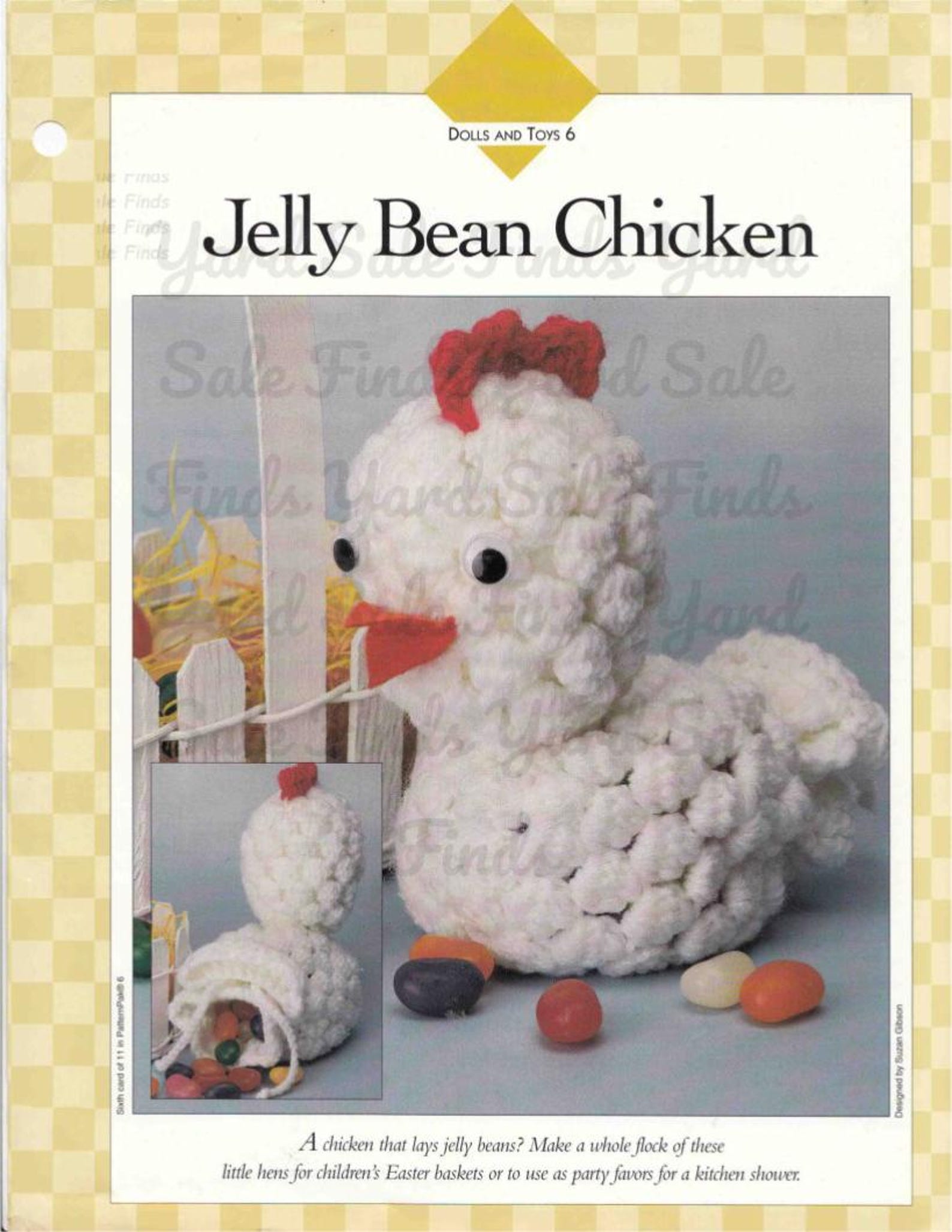 Jelly Bean Chicken Crochet Pattern With Opening for Candies. - Etsy