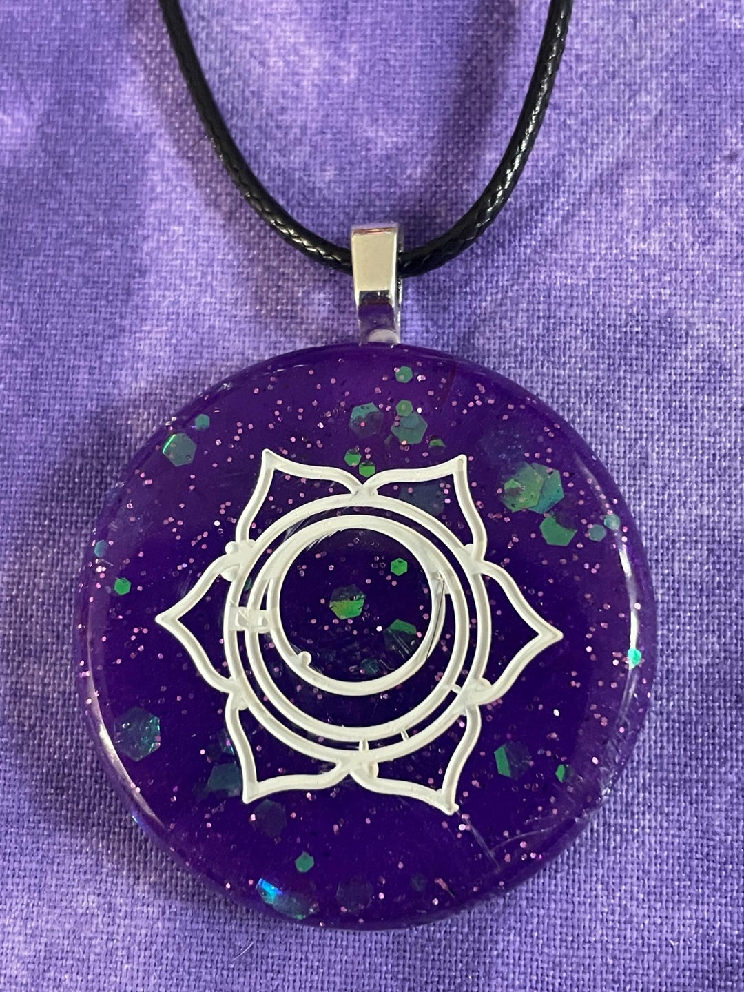 Sacral Chakra Purple | Resin Pendant Necklace - Etsy