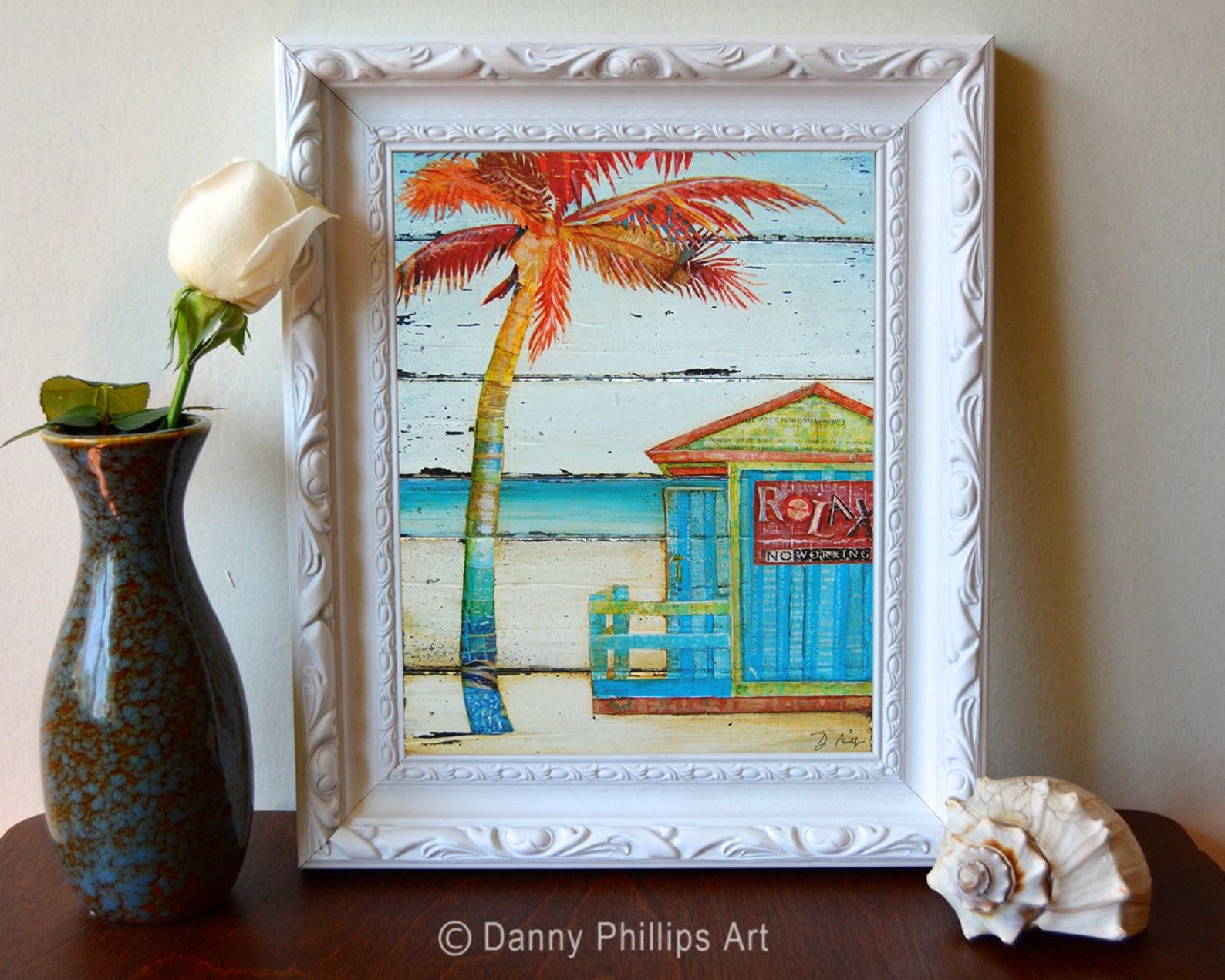 Relax No Working Danny Phillips ART PRINT or CANVAS Palm - Etsy