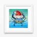 Santa Claws- Fine Art PRINT or CANVAS, Unframed, Christmas Holiday Crab ...