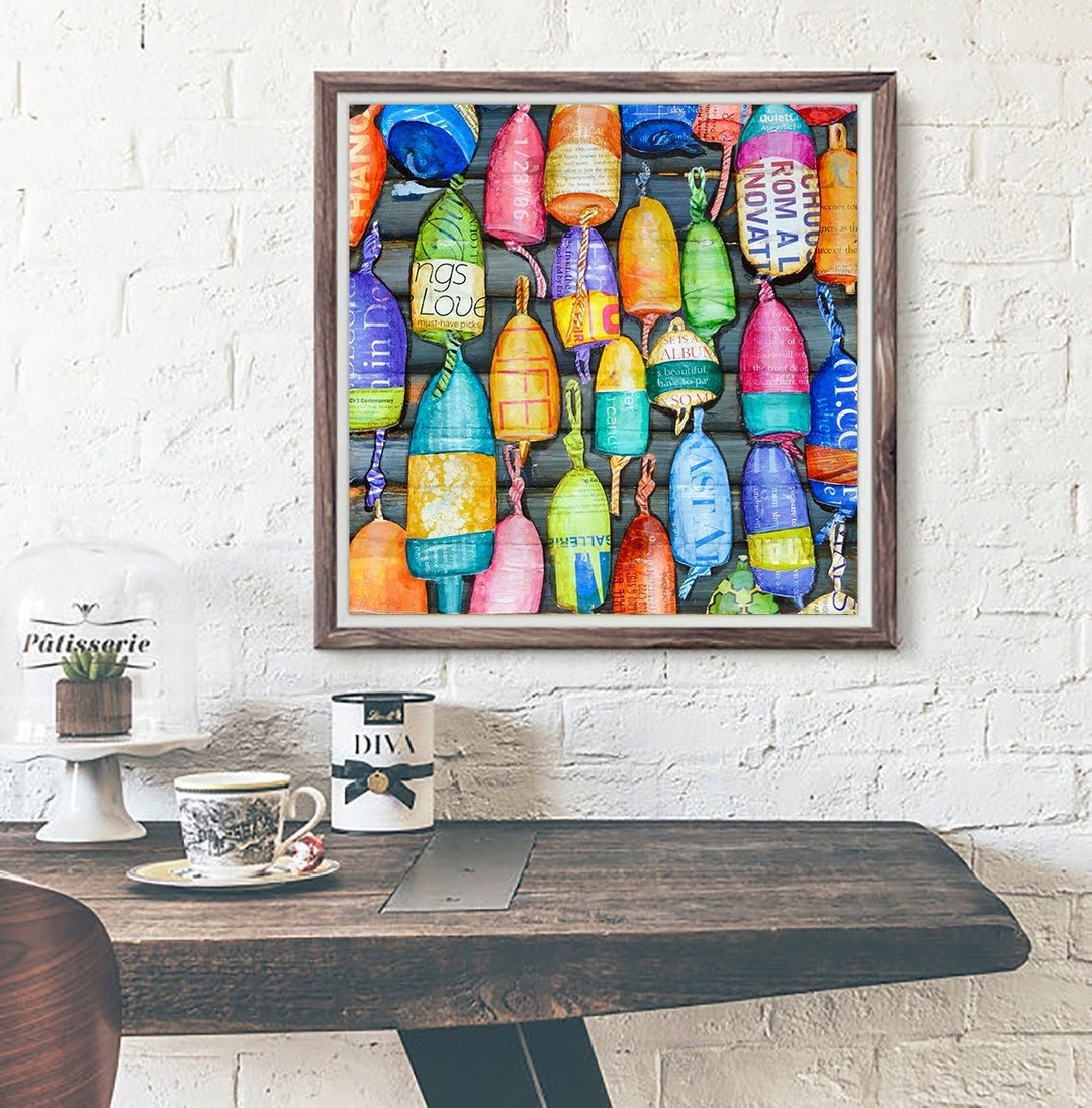 Yeah, Buoy! Fine Art PRINT or CANVAS, Unframed, Maine Lobster Shack Buoys, Coastal Home Wall ...