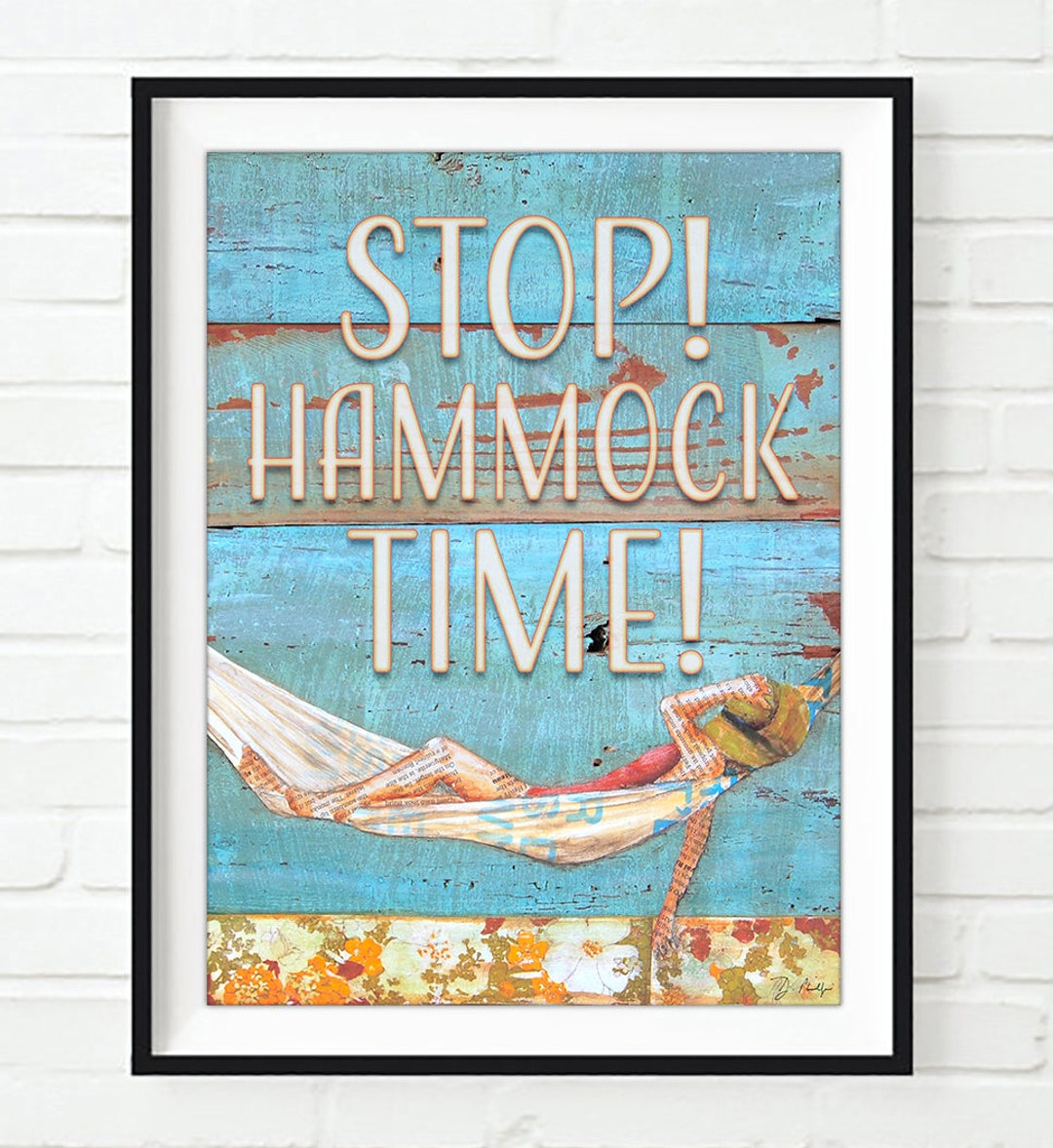 Stop! Hammock Time! ART PRINT or CANVAS Nautical Beach Ocean Sea Home & Wall Decor Poster Sign ...