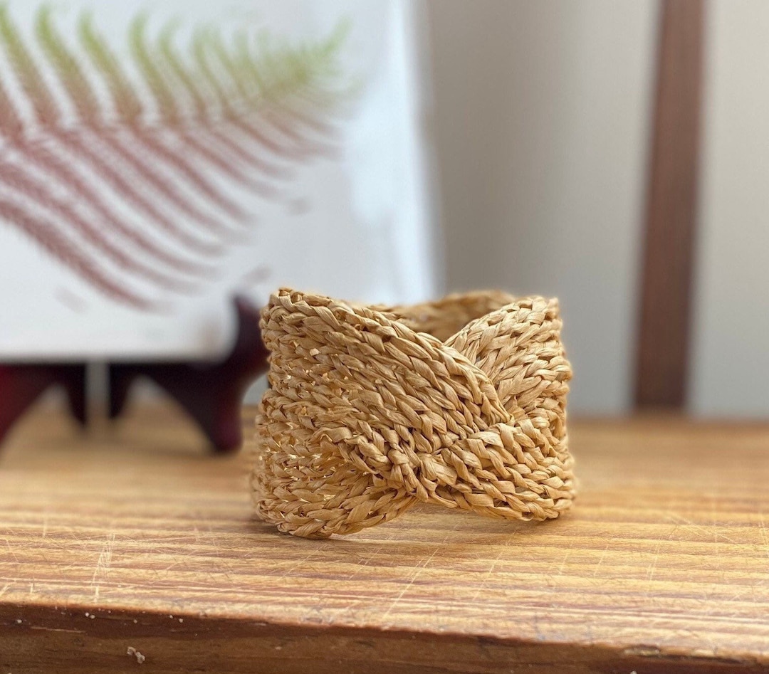 Bracelet Rafia Twist, Raffia Bangle, Lightweight Bracelet, Vacation ...