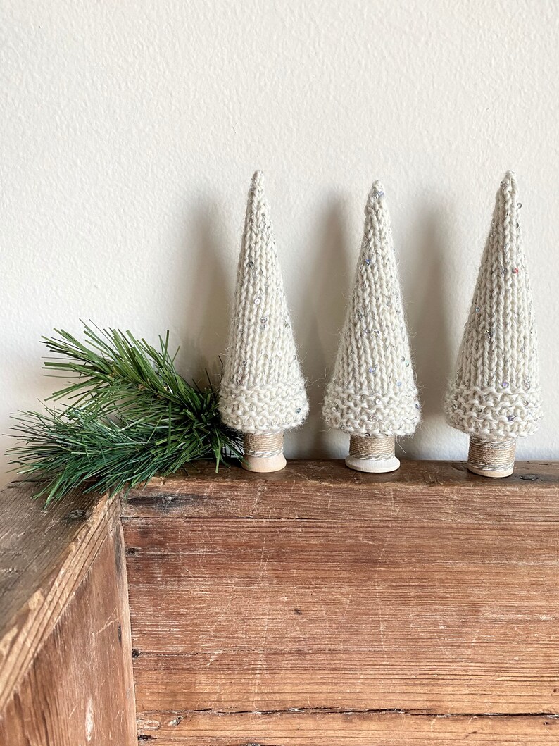 Knit Hygge Woodland Tree Stocking Stuffer Winter White Tree - Etsy