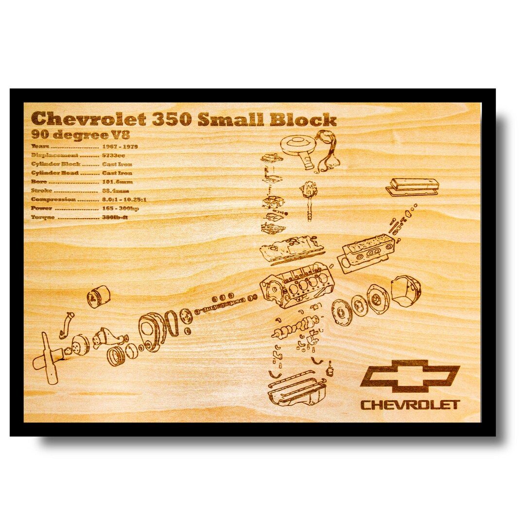 Chevrolet L48 350 Small Block Poster Camero Super Sport Exploded View ...