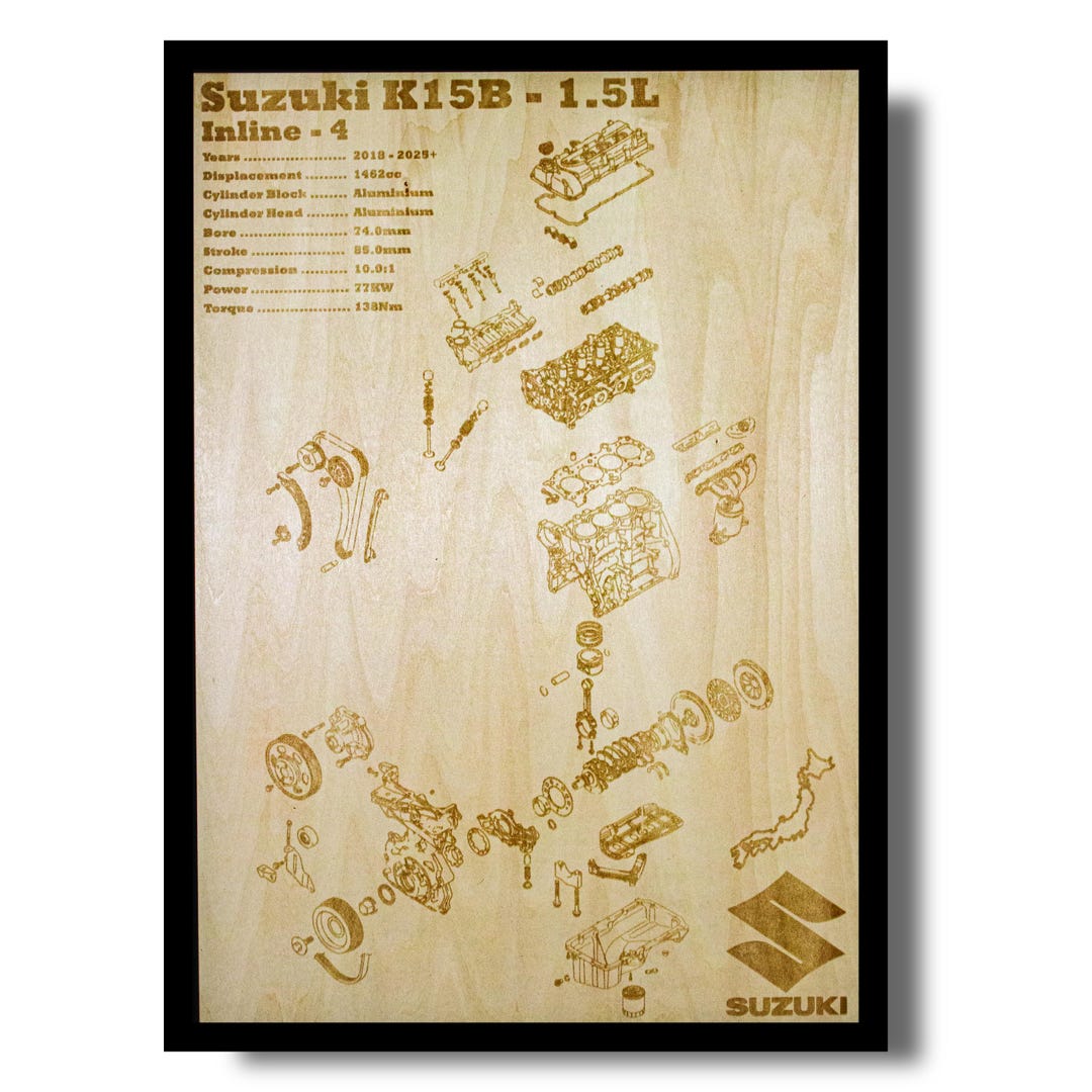 Suzuki K15B Poster Exploded View Engine Jimny Sierra Laser Engraved ...