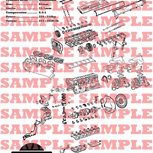 Nissan RB26DETT Engine Diagram Poster Laser Engraved Nissan Skyline ...