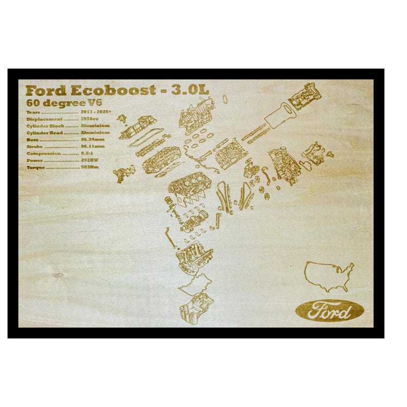 Ford Ecoboost Exploded View Poster Ford Ranger Raptor Ford Bronco ...