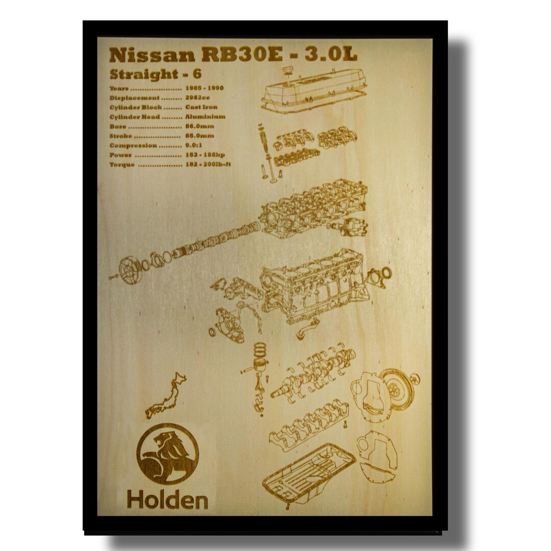 Holden VL Commodore Poster RB30 Engine Diagram Poster Holden Exploded ...