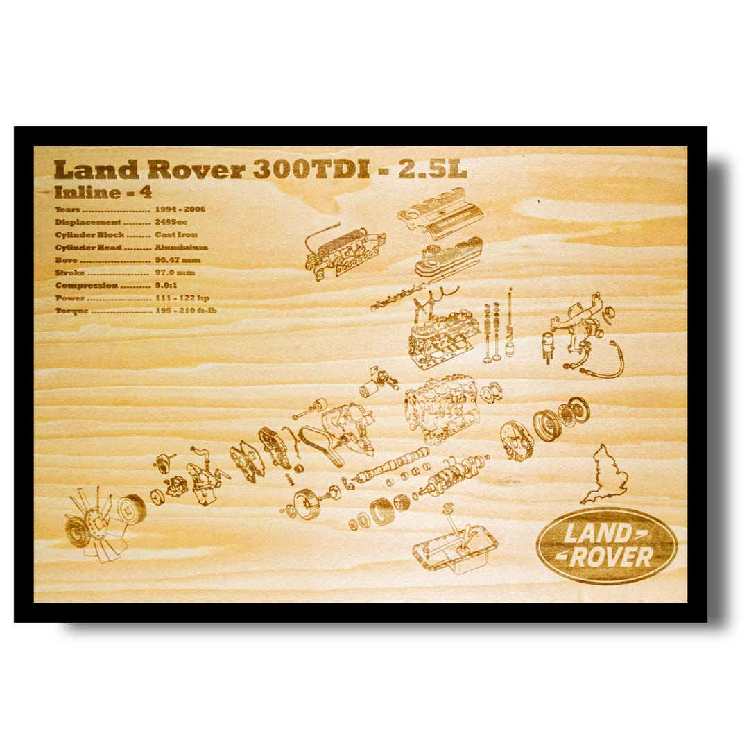 Land Rover 300tdi Engine Exploded View Engine Laser Engraved Engine ...