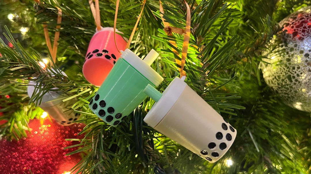 Personalized Boba Tea Christmas Ornament, Bubble Tea Tree Decoration ...