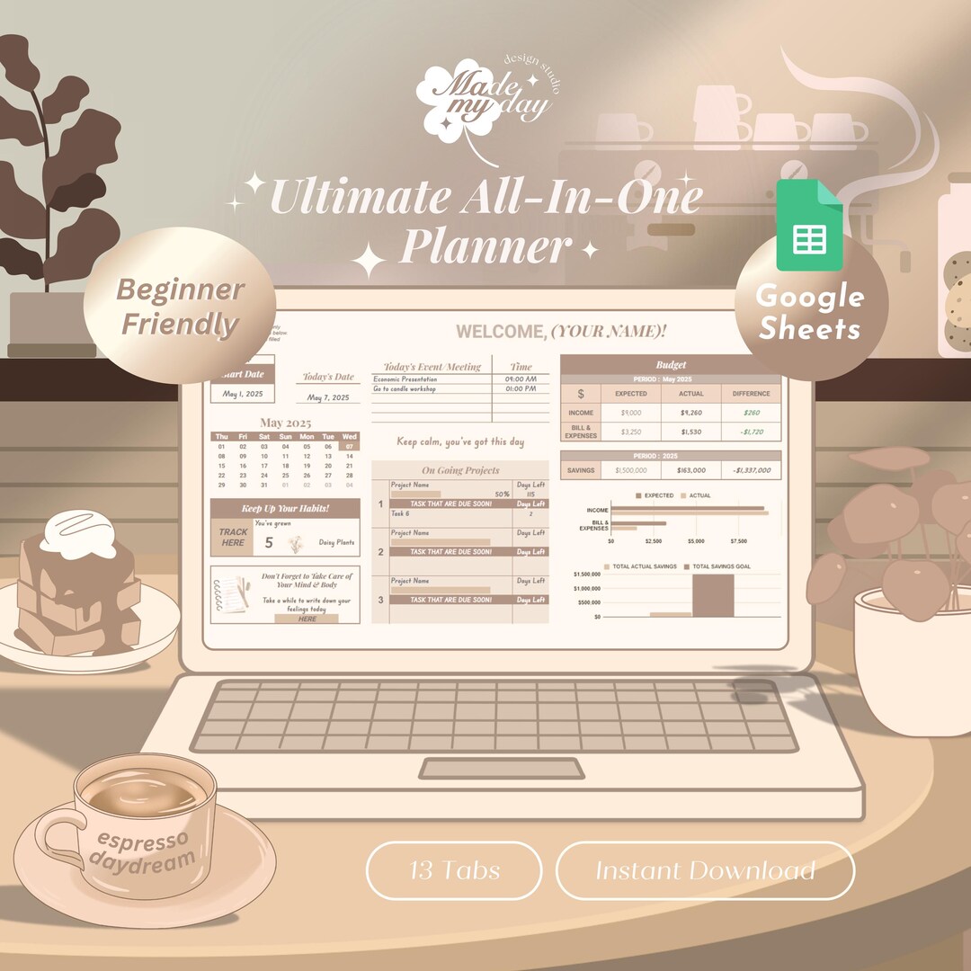 2026 All-in-one Digital Planner: Google Sheets Tracker, Budget ...