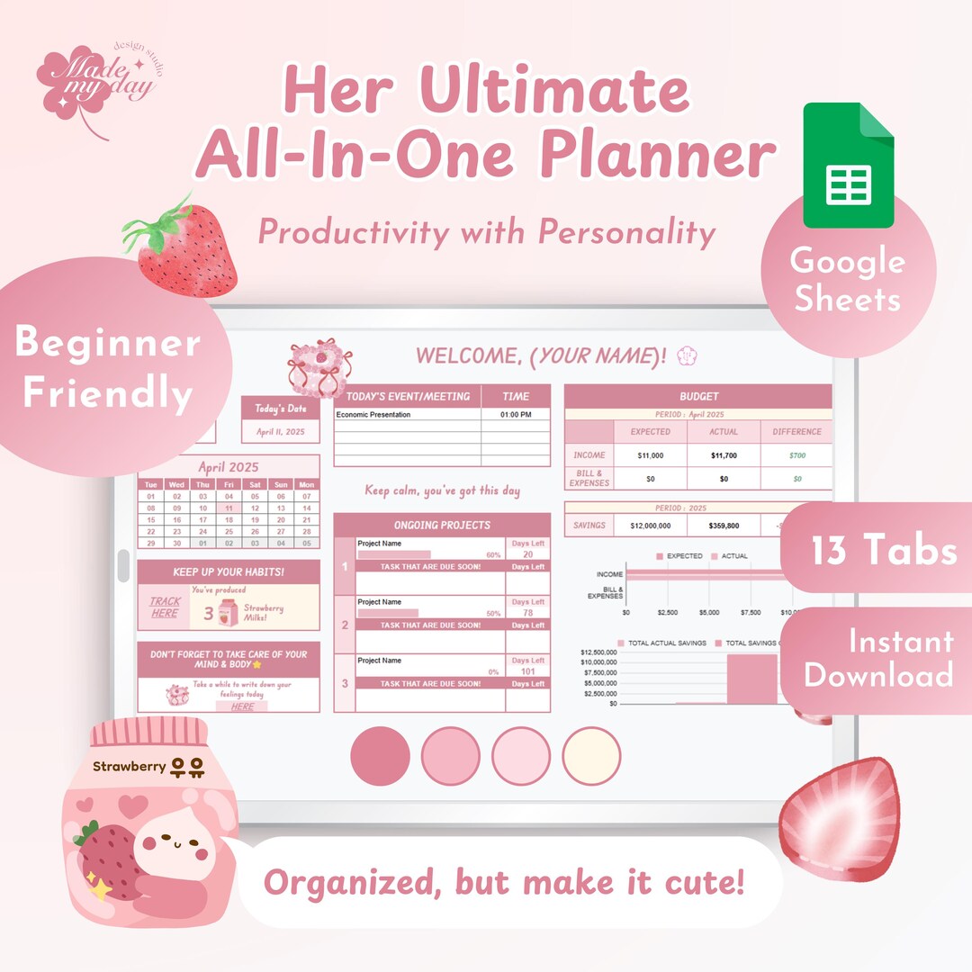 Ultimate Digital Planner: Google Sheets, Budget, Journal (digital ...