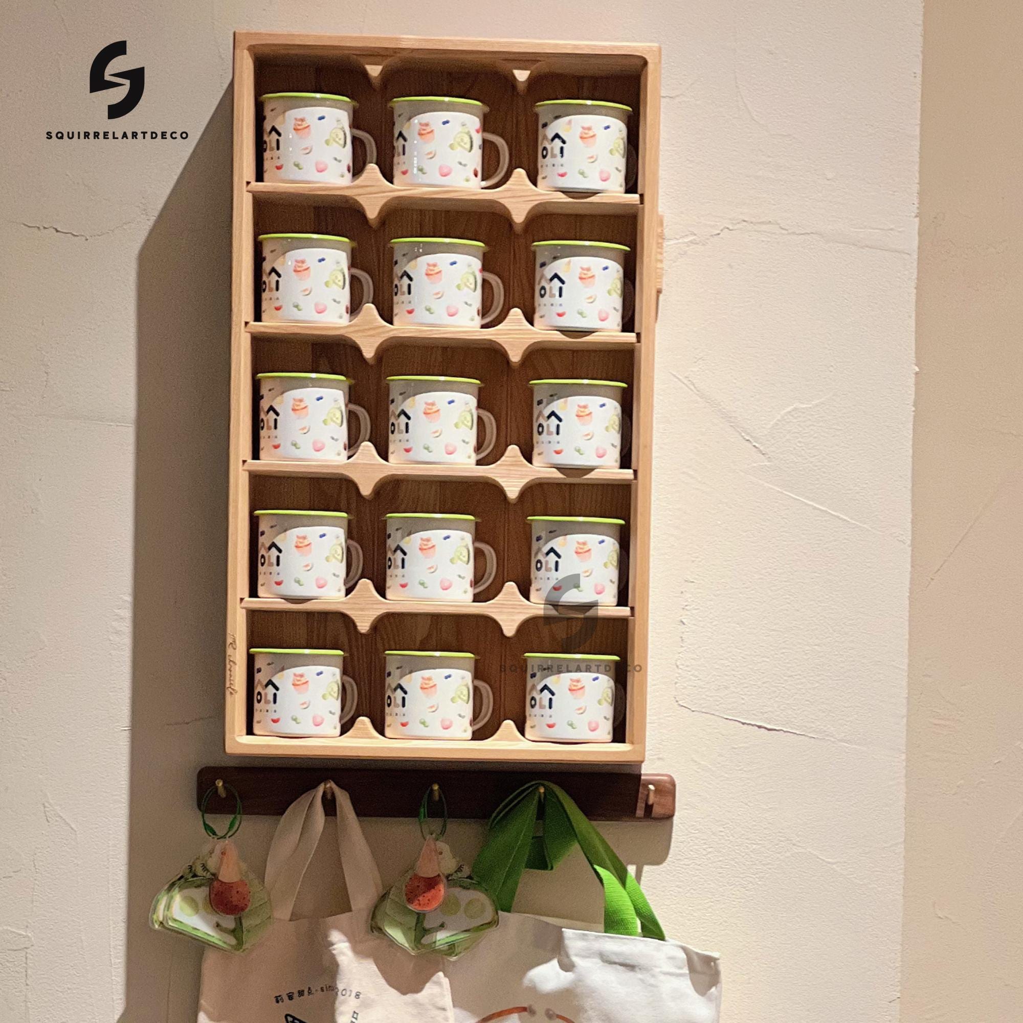 Coffee,tea Mug Wall Display,wood Storage Shelf,farmhouse Kitchen ...