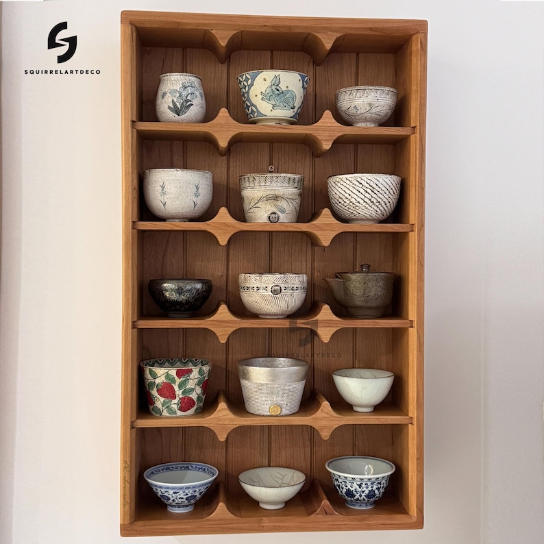 Coffee,tea Mug Wall Display,wood Storage Shelf,farmhouse Kitchen ...