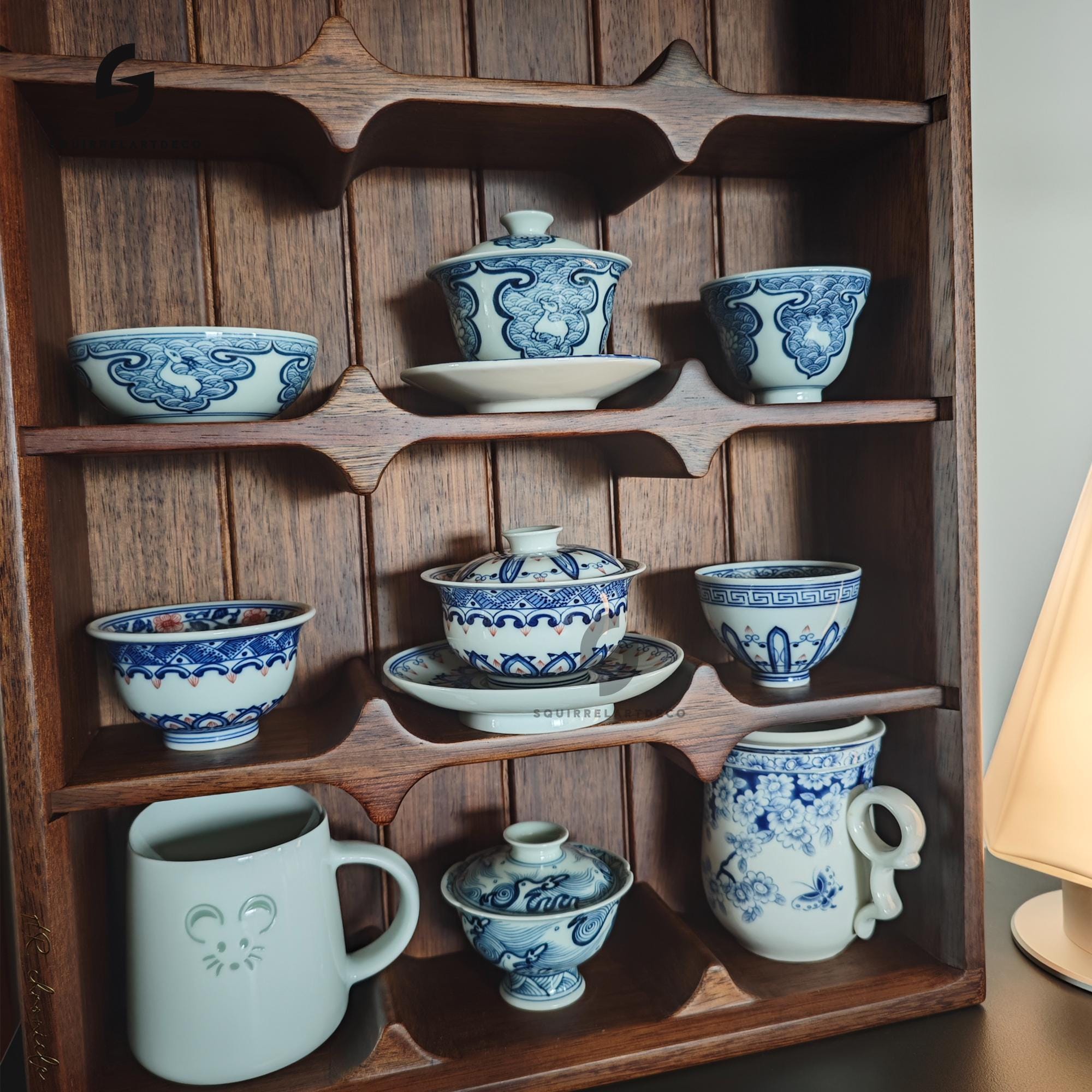 Coffee,tea Mug Wall Display,wood Storage Shelf,farmhouse Kitchen ...