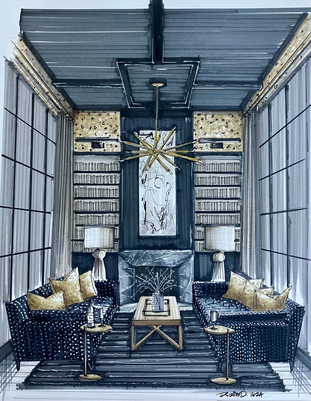 Art, Artwork, Art Print, Architecture, Illustration, Interior ...