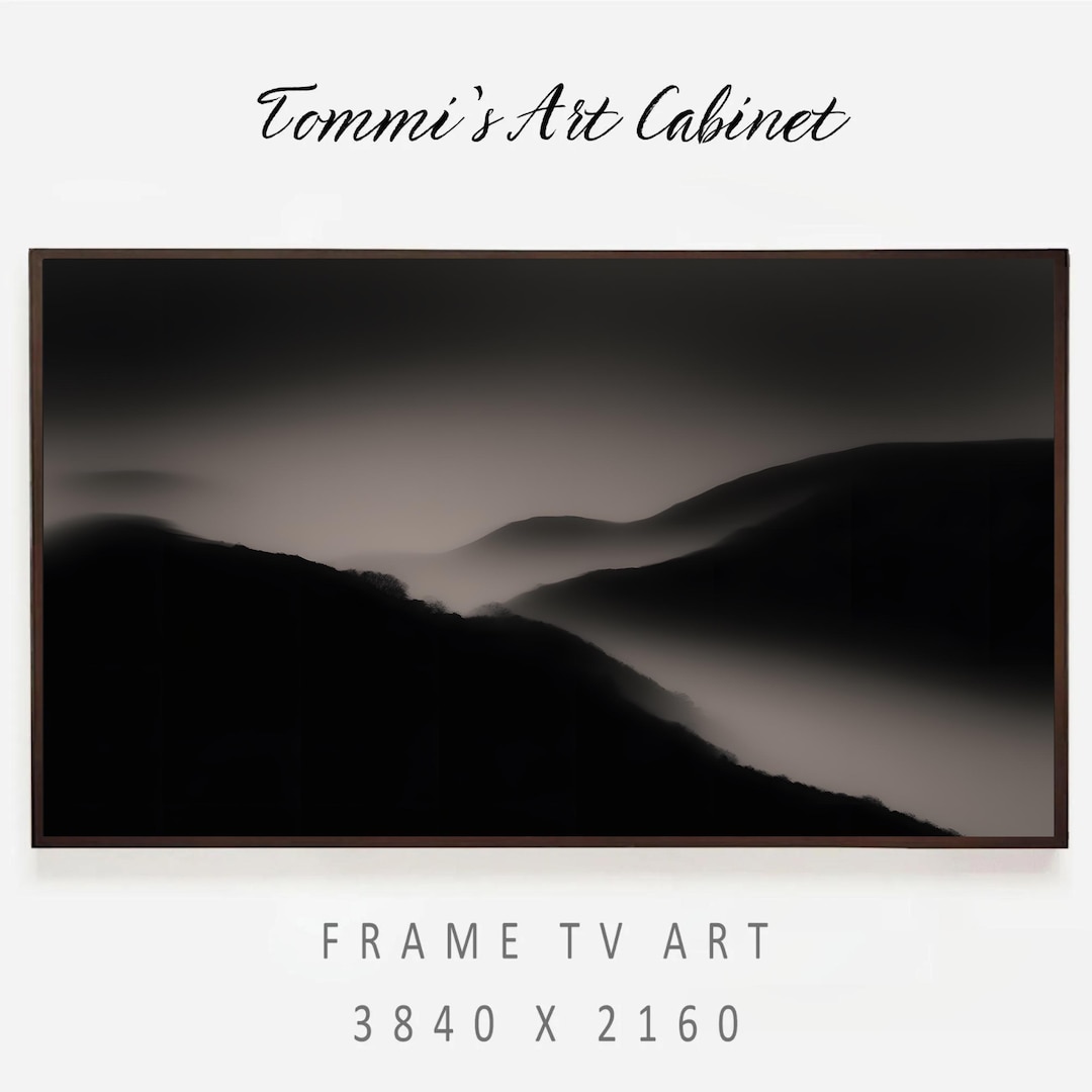 Minimalist Black and White Landscape, Frame TV Art, Moody Landscape ...