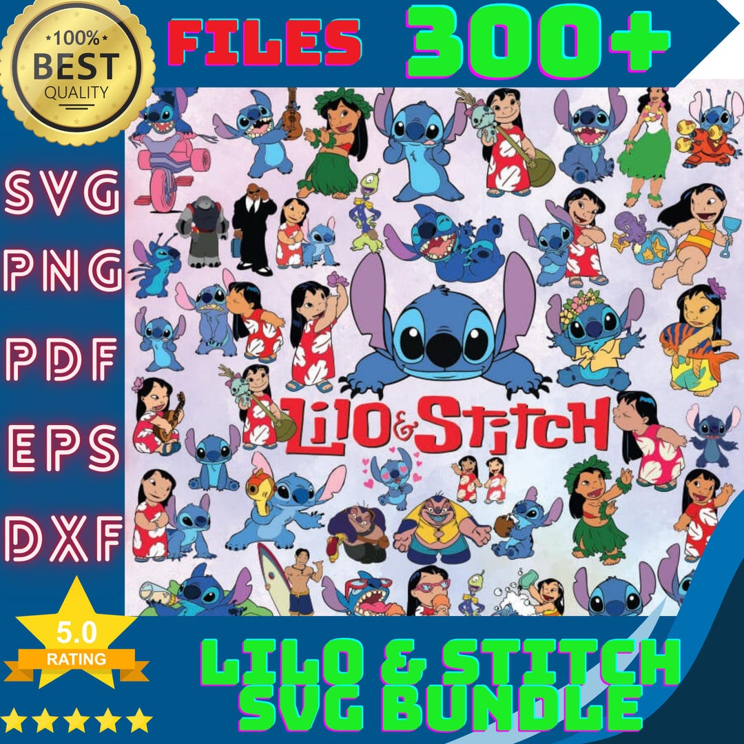 Lilo and Stitch SVG PNG PACK, Lilo and Stitch Gift Wallpaper, Gift T ...