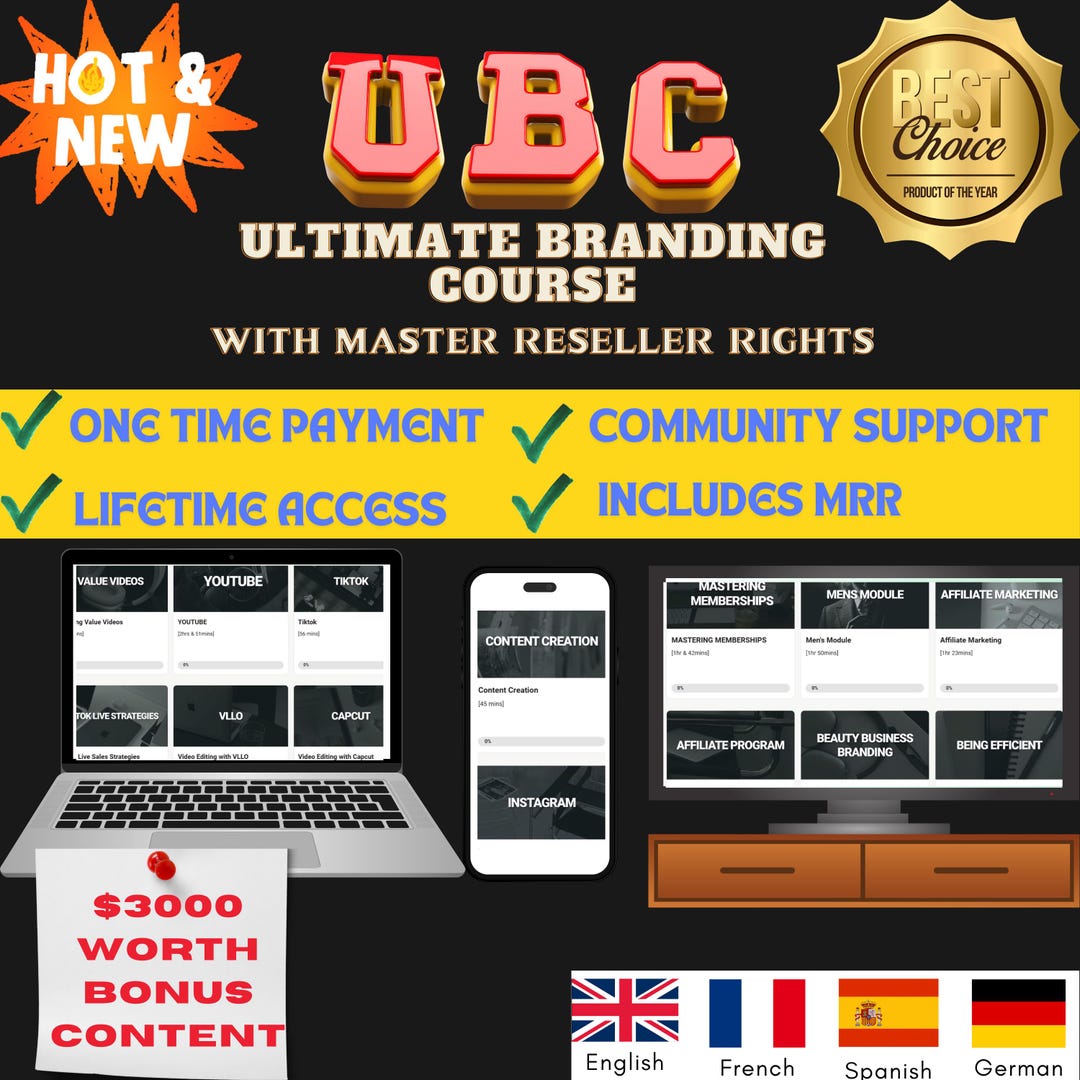 UBC Ultimate Branding Course Full Course Master Resell Rights MRR Digital Marketing Course PLR ...