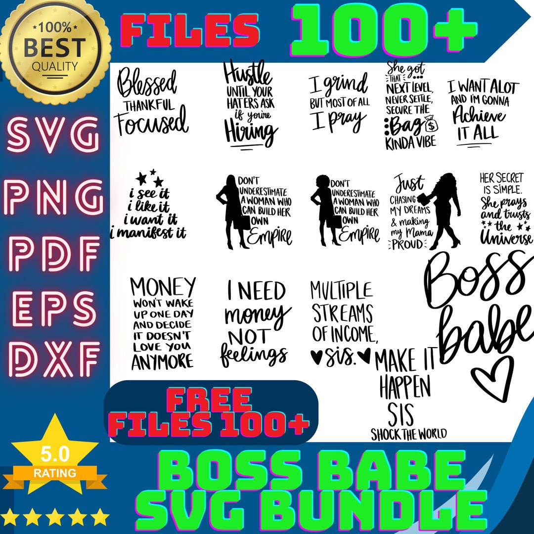 Boss Babe SVG Bundle, Boss Lady, Queen Svg, Business Woman SVG, Women ...
