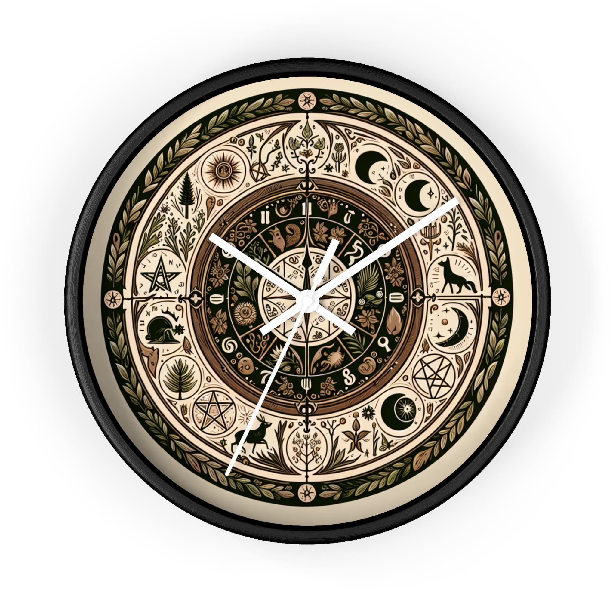Mystical Astrology Wall Clock, Boho Home Decor, Celestial Clock, Witchy ...