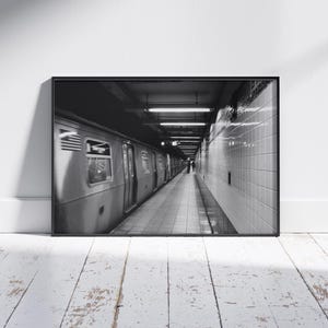 New York City Subway Station in Black and White - Minimalist Urban ...